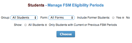Manage FSM Eligibility – ScholarPack