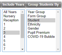Year Group Attendance Report – ScholarPack
